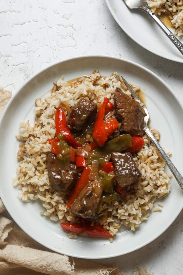 Beef Tips and Rice - Organically Addison