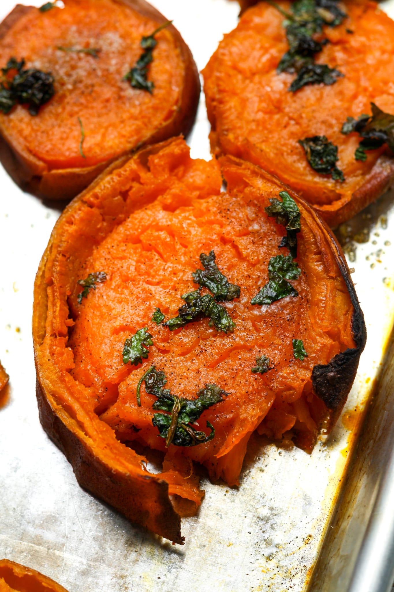 Smashed Sweet Potatoes - Organically Addison