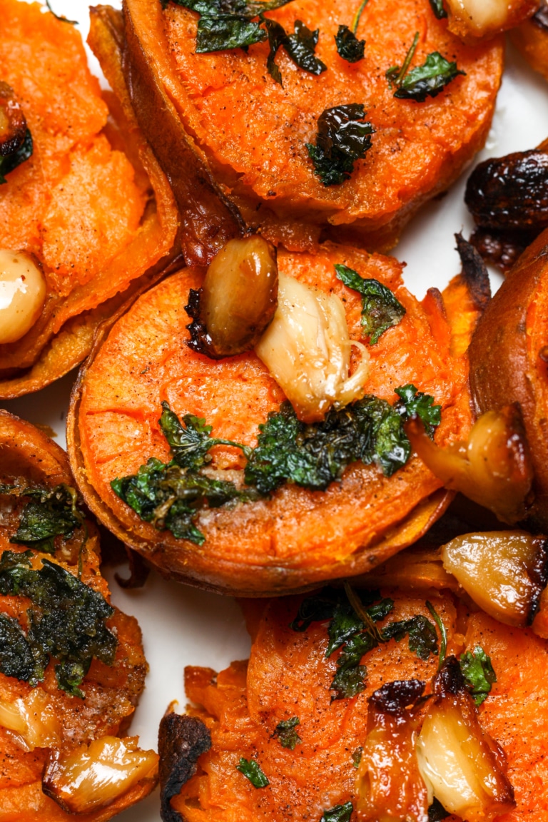 Smashed Sweet Potatoes - Organically Addison