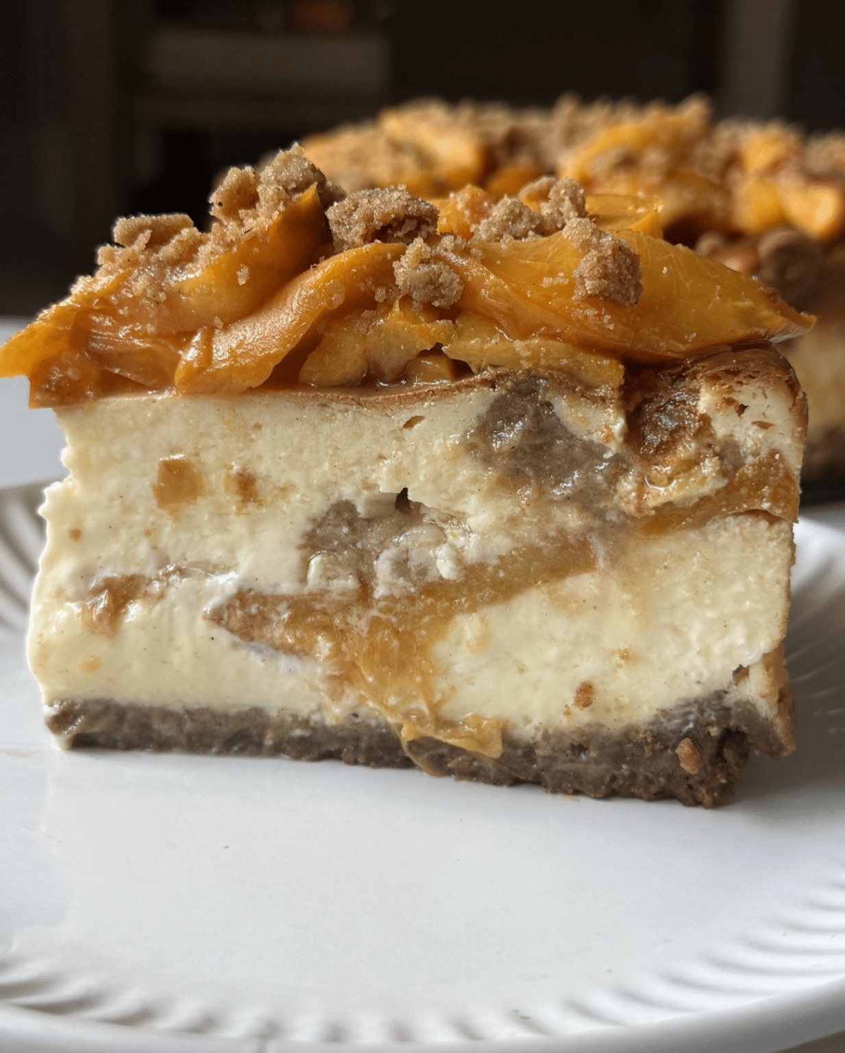 Peach Cobbler Cheesecake - Organically Addison